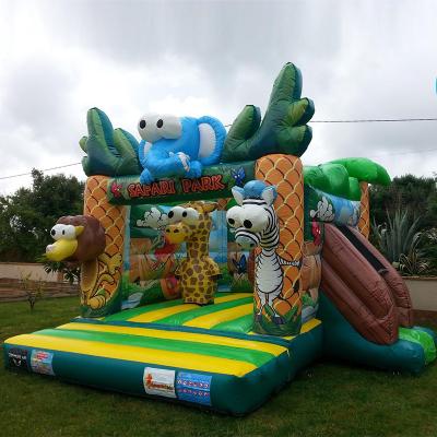 Китай Custom Logo Printed Mini Commercial PVC Safari Inflatable Bouncer House для детей продается