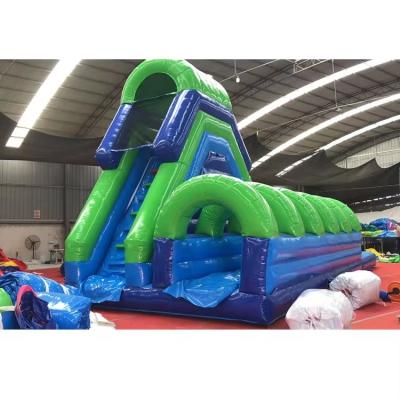 Cina Sliding all green palm tree Slide gonfiabile con piscina combinata in vendita