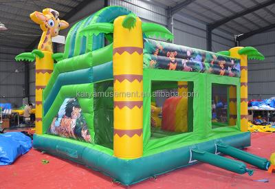 Cina Wild Jungle Safari Inflatabile Castello Salto Colore Personalizzato Casa rimbalzo con scivolo in vendita