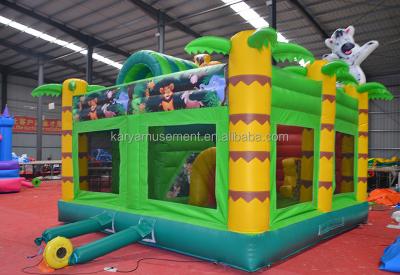 Cina Wild Jungle Safari Inflatabile Castello Salto Colore Personalizzato Casa rimbalzo con scivolo in vendita