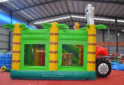 Cina Wild Jungle Safari Inflatabile Castello Salto Colore Personalizzato Casa rimbalzo con scivolo in vendita
