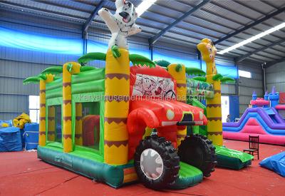 Cina Wild Jungle Safari Inflatabile Castello Salto Colore Personalizzato Casa rimbalzo con scivolo in vendita