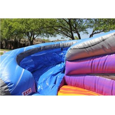China Backyard Fun Large Inflatable Water Slide with Two Lane Wet Slip and 0.55mm Plato PVC for sale
