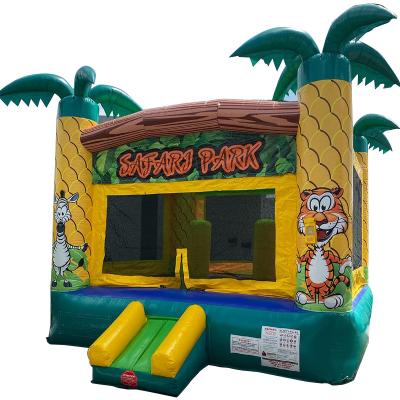 China Aluguer de festas Parque de safari tema PVC casa de salto inflável para clientes unisex à venda