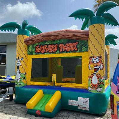 China Aluguer de festas Parque de safari tema PVC casa de salto inflável para clientes unisex à venda