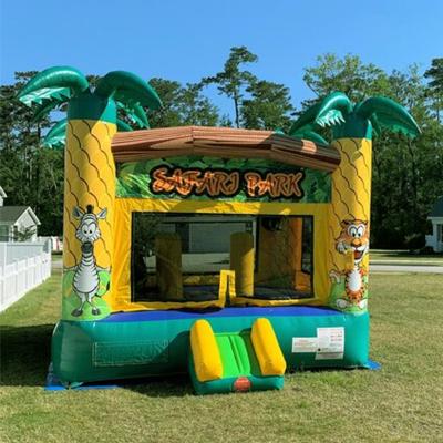 China Aluguer de festas Parque de safari tema PVC casa de salto inflável para clientes unisex à venda