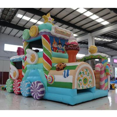 China Gepersonaliseerde kleur Commercieel PVC opblaasbaar springkasteel voor snoepwagen in feestverhuur Te koop