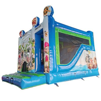 Cina Colore personalizzato Tema pirata in PVC commerciale Inflatabile Castello gonfiabile con scivolo asciutto in vendita