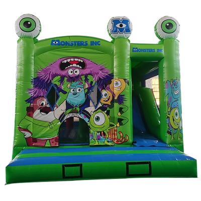 Китай Портативный 18ft Monsters Inc. Надувный отскакочный дом с сухой горкой и небольшими препятствиями продается
