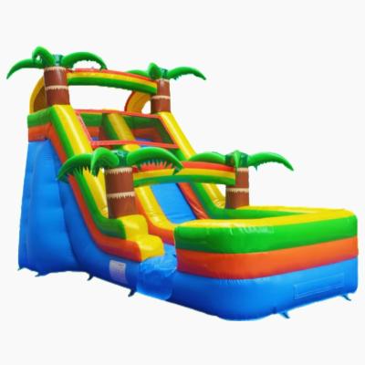 China Commerciële verhuur opblaasbare waterslide met zwembad en blazer 5-10 passagiers toegestaan Te koop
