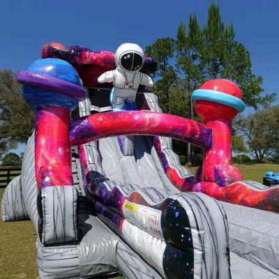 China Amusement Park Bouncy Toy 9x5x5m or Customized Size Castle Slide Combo Astronaut Theme for sale