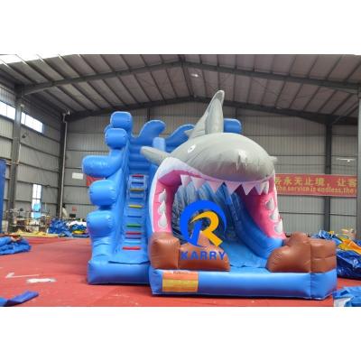 China Customized Big Shark Inflatable Water Slide for Pool OEM Commercial Occasion for sale