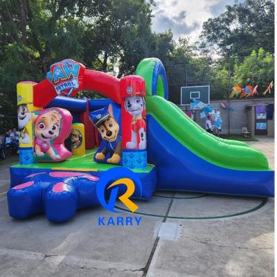 China Express Shipping Inflatable Bouncer Combo Cartoon Inflatable Combo Castle Slide For Kids for sale