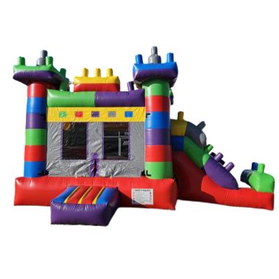 China Outdoor Park Unisex Commercial Colorful Tetris Jumping Inflatable Bounce House for Kids for sale
