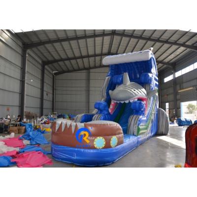 China Max Capacity 100-500kg Hot Inflatable Dry Slide for Kids and Adults Big Shark Design for sale