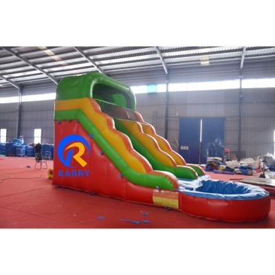 China Custom Logo Printed Inflatable Water Slide and Blower with Pool in 2024 for sale