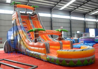 China Custom Logo Printed Inflatable Water Slide and Blower with Pool in 2024 for sale