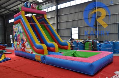 China Custom Logo Printed Inflatable Water Slide and Blower with Pool in 2024 for sale