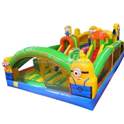 China Air Blower Accessories Inflatable Minions Fun City Bouncy Castle for Children's Playtime for sale