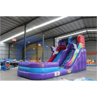 China OEM Accepted Mini Unicorn PVC Inflatable Water Slide with Pool and Rocking Climbing for sale