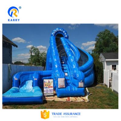 China 18ft PVC Blue Inflatable Water Slide with Pool Karry Tropical Jumping Bouncy Castle for sale
