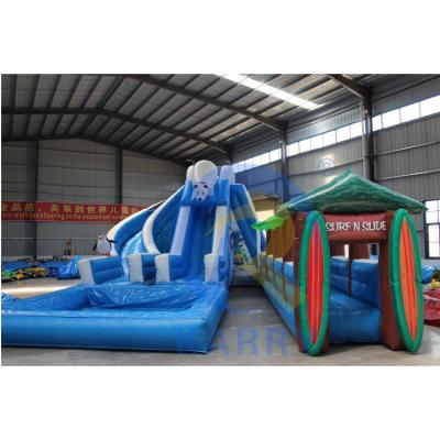 China Commercial Inflatable Water Slide Polar Bear Arctic Plunge Dual Lane for Outdoor Fun for sale