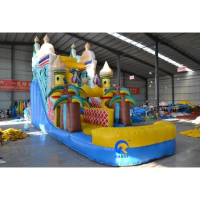 China 27FT Princess Castle Themed Commercial Inflatable Water Slides Outdoor Dry for Adults for sale