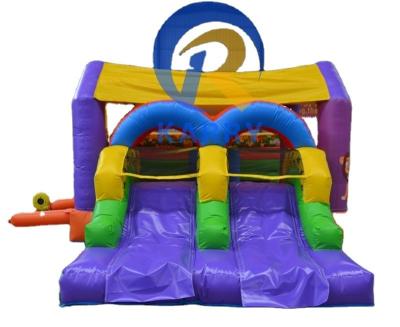 China Payment Terms T/T Outdoor Inflatable Bounce House with Double Slides and PVC Material for sale