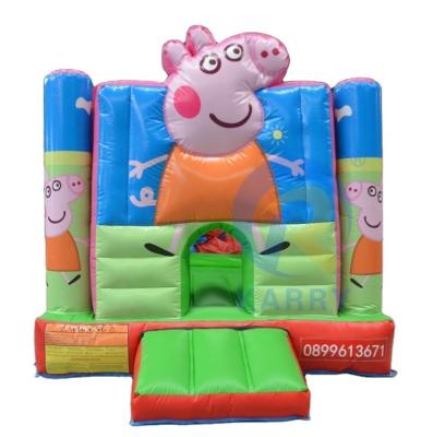 China Commercial Event Promotion Inflatable Castle Slide with Kids Cartoon Pig Bounce House for sale