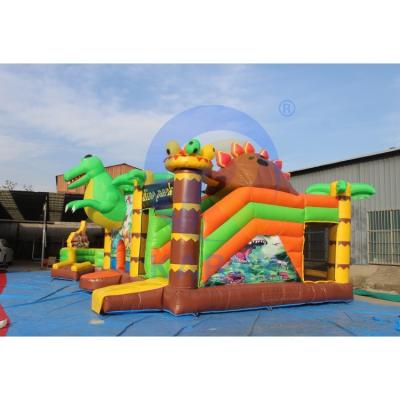 China Commercial Grade Dino Park Air Bounce House Combo Slide Bouncers Jumpers for Kids for sale