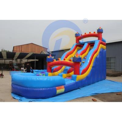 China Inflatable Water Slides with CE Standard Air Blower and Party Building Block Design for sale