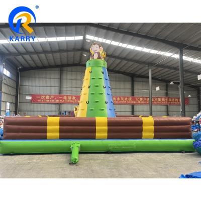 China Tree-shaped Inflatable Monkey Rock Climbing Wall with Trampoline T/T Payment Terms for sale