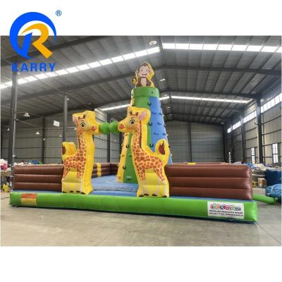 China Tree-shaped Inflatable Monkey Rock Climbing Wall with Trampoline T/T Payment Terms for sale
