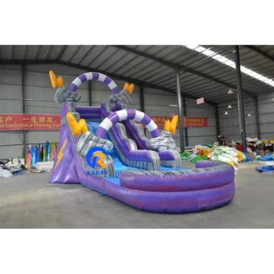 China CE Standard Air Blower Commercial Inflatable Shark Water Slide Pool Combo Rental for sale