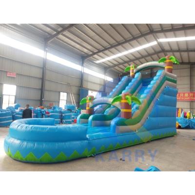 China Max Capacity Over 500kg Inflatable Commercial Grade Blue Water Slide for Outdoor Fun for sale