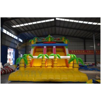 China Outdoor Public Playground Inflatable Jumping Bouncy Castle with Extra Wide Slide Lane for sale