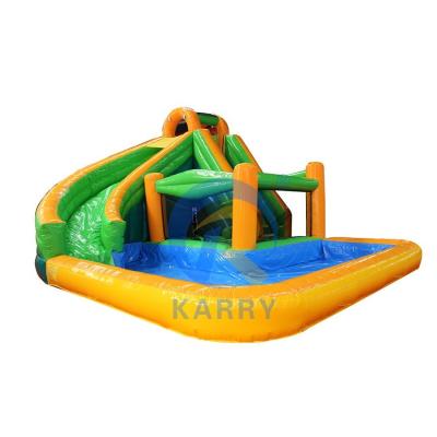 China Backyard Games for Kids Commercial Water Slide Inflatable Pool Combo and Spray Tools for sale
