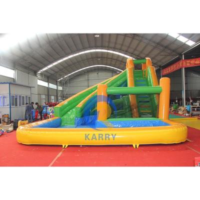 China Backyard Games for Kids Commercial Water Slide Inflatable Pool Combo and Spray Tools for sale