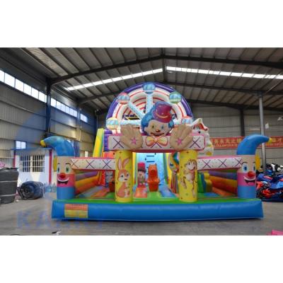 China Outdoor Kids Playground Inflatable Bouncy Castle with Slide Customized Color for sale