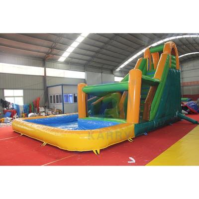 China Backyard Games for Kids Commercial Water Slide Inflatable Pool Combo and Spray Tools for sale