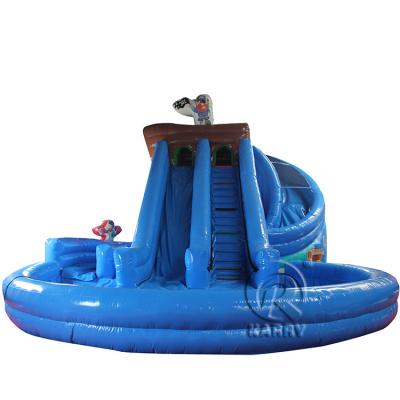 China Outdoor Entertainment Large Pirate Themed Inflatable Water Slide for Kids' Parties for sale