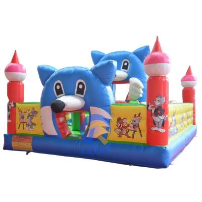 China Amusement Park Fun City Inflatable Bounce House with Tom and Jerry Theme OEM Accepted for sale