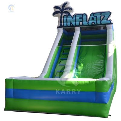 China Inflatable Water Slide for Kids and Adults Play Green PVC Material Can Be Customized for sale