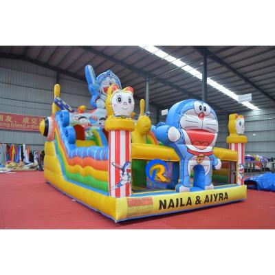 China Kids Inflatable Bouncy Castle Ding dang Cat Theme Jumping Bouncer House with Slide for sale