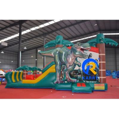 China Features Kids Outdoor Playground Dinosaur Inflatable Bouncy Castle with Slide Wet Dry for sale