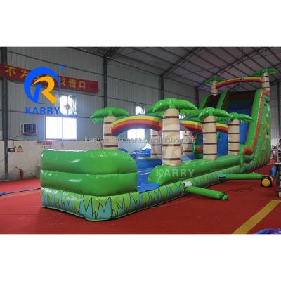 China Max Capacity 100-500kg Large Inflatable Water Slide with Extended Long Slide and Pool for sale