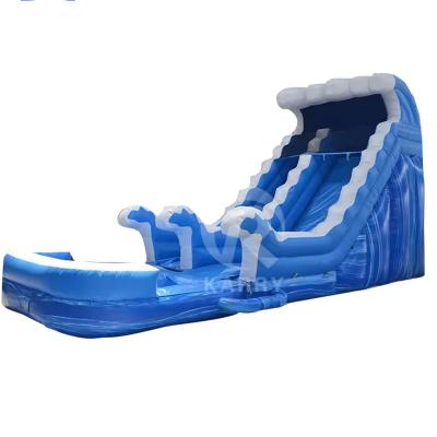 China Gender-Neutral Commercial Backyard Bouncy Castle Marble Tropical Waterslide Water Slide for sale