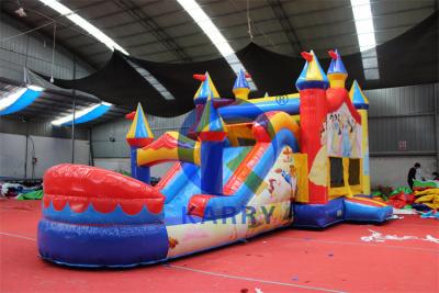 China 23 x 13ft Crossover Building Block Inflatable Bounce House with Slide PVC Yellow Castle for sale