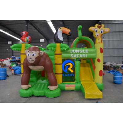 China Unisex Portable Animal Paradise Inflatable Bounce House with Slide Wet Dry Heavy Duty Blower Included for sale
