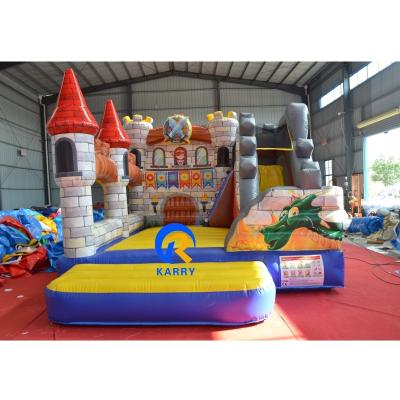 China Party Rentals Inflatable Dragon Castle Bouncy Jumping Bouncer with Slide and CE Blower for sale